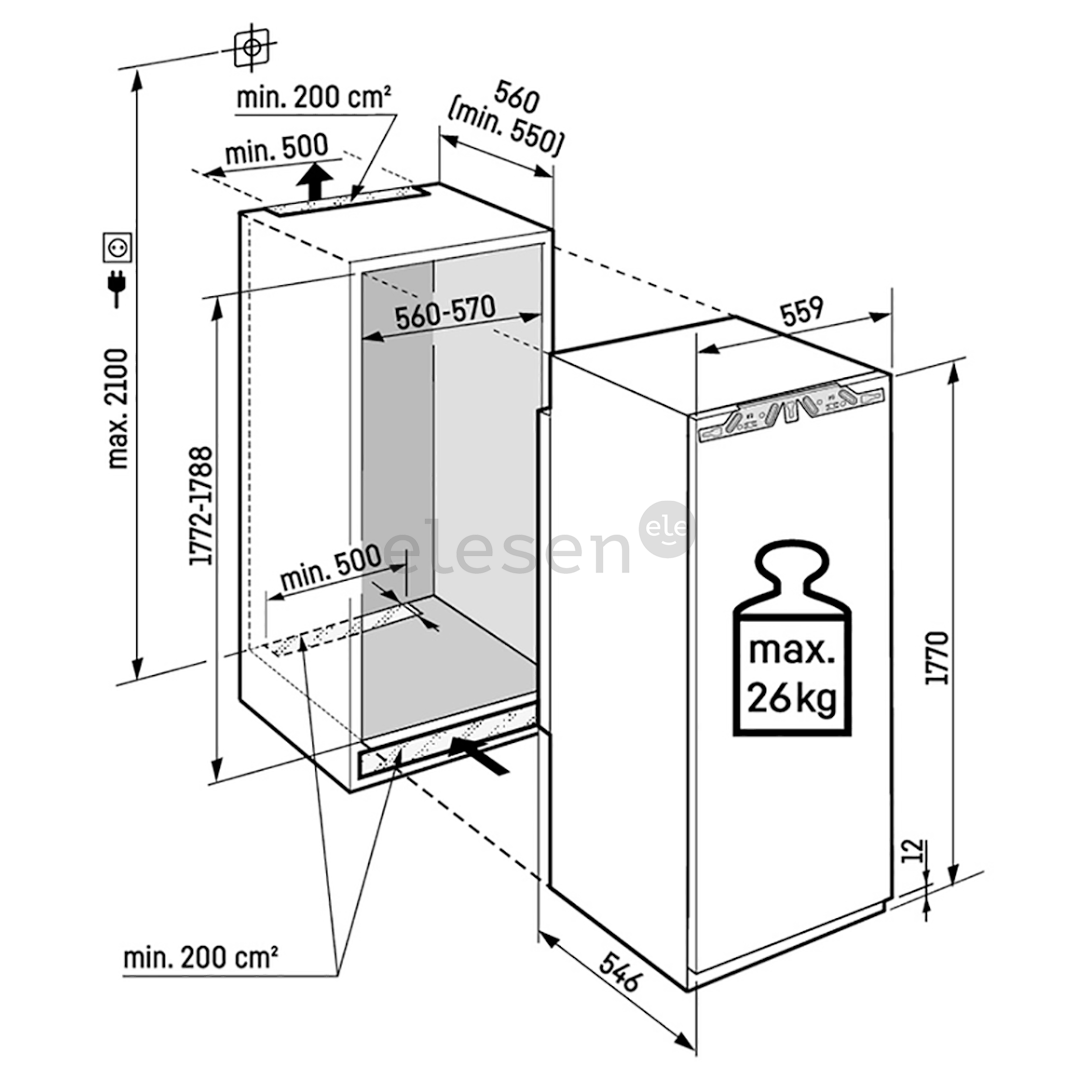 Liebherr Plus BioFresh, 294 L, height 177 cm - Built-in cooler ...